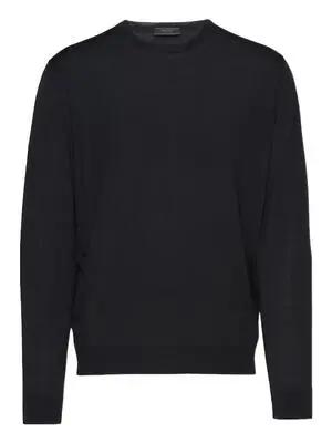 Prada Knitted Crew Neck Jumper - Black