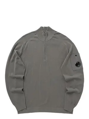 C.P. COMPANY Half-zip Knitted Sweater - Gun Gray