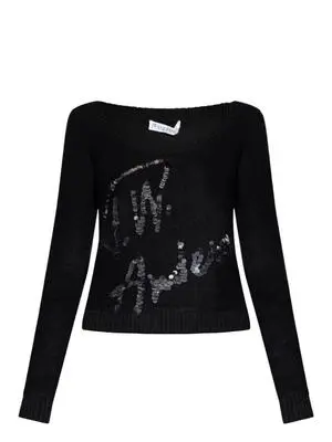 J.W.ANDERSON Jw Anderson Sequin Embellished Knitted Jumper - Black