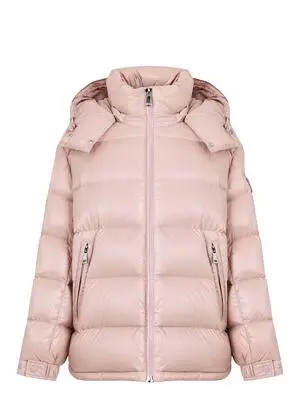 Moncler Moncler Glossy Horizontal-Quilted Down Jacket With Hood No