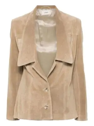 Coperni Suede Single-breasted Jacket - Beige