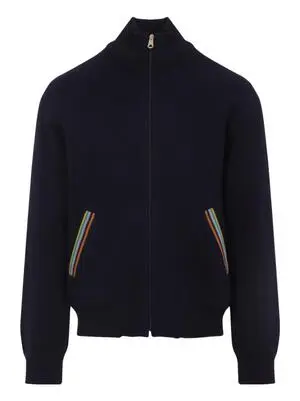 Paul Smith Zip-up High Neck Jacket - Black