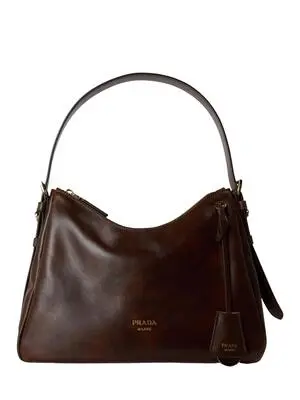 Prada Prada Leather Shoulder Bag Black