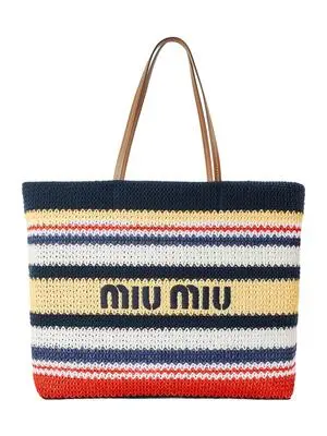 Miu Miu Striped Crochet Tote Bag - Multicolor