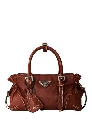 Prada Soft Leather Tote Bag - Brown