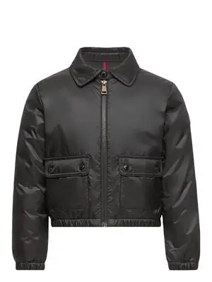 Moncler Lanset Down Shirt Jacket With Zip-up Closure - Black