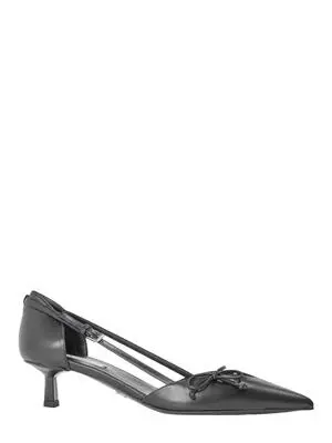 Prada Prada Stiletto Court Shoes With Bow Detailing Gray