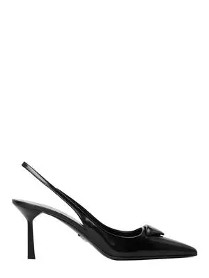 PRADA Prada Saffiano Patent Leather Slingback Pumps