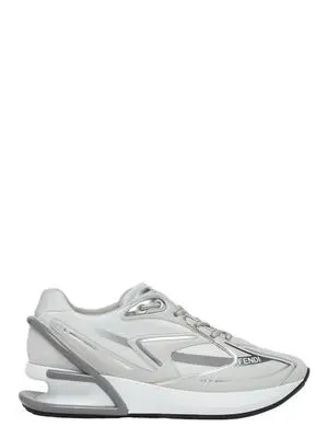 Fendi White Fabric Low-top Sneakers - Gray