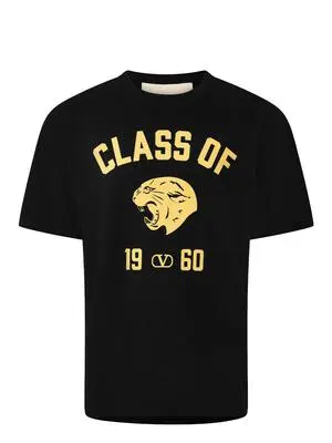 Valentino Garavani Crew Neck Printed T-shirt - Black