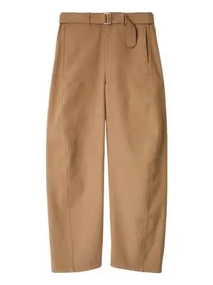 LEMAIRE Twisted Belted Pants In Dyed Heavy Broken Twill - Tobacco