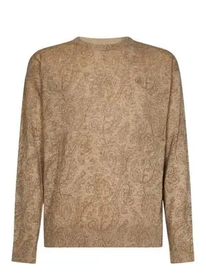 Etro Logo-embroidered Crewneck Knitted Jumper - Brown