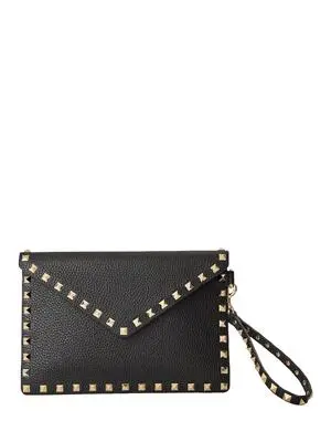 Valentino Garavani Studded Leather Clutch - Black