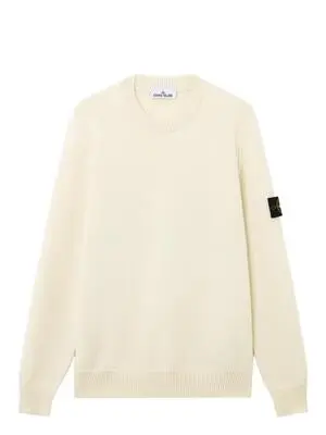 Stone Island Logo Patch Crewneck Jumper - Ivory