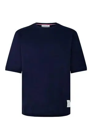 Thom Browne Navy Crewneck Mid-sleeve Tee No