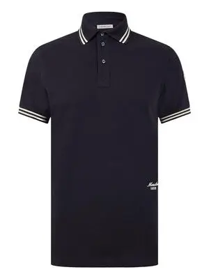 Moncler Short-sleeve Pique Polo Shirt - Black