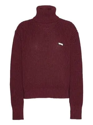 ROTATE BY BIRGER CHRISTENSEN High Neck Logo Patch Sweater - Red