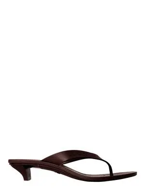 Gucci Gucci Dark Brown Thong Kitten Heel Slipper No