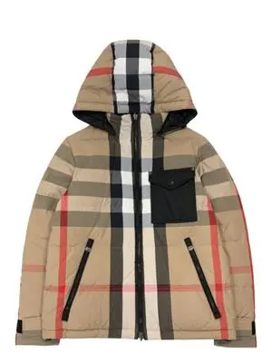 Burberry Reversible Check Puffer Jacket - Nude