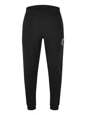 Moncler Solid Color Cuffed Sweatpants Black