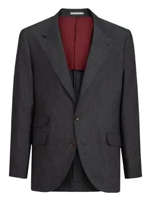 Brunello Cucinelli Délave Linen Blazer - Anthracite