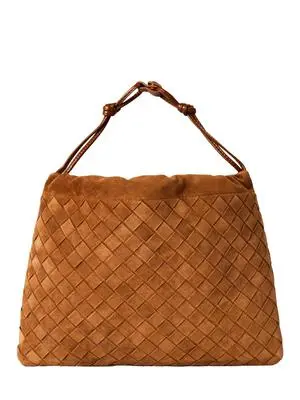 Bottega Veneta Suede Woven Tote Bag - Brown