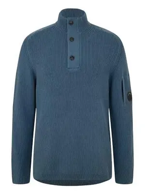 C.P. COMPANY C.P. Company Ribbed Crew Neck Knit With Button Detail No