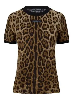 Dolce & Gabbana Dolce & Gabbana Leopard Print Short-Sleeve Top No