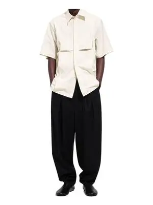Bottega Veneta Macro Intreccio Cotton Shirt - Parchment