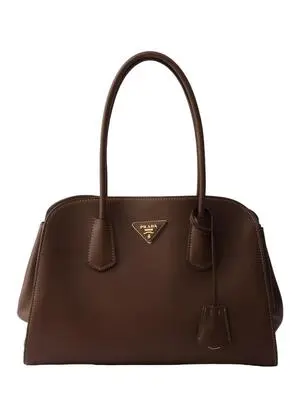 Prada Medium Leather Tote Bag - Black
