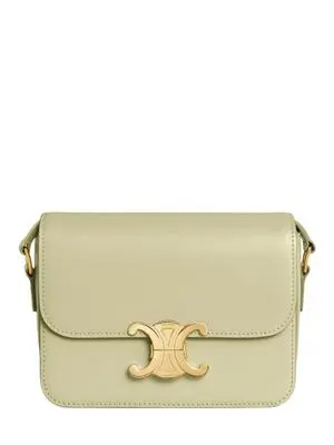 Celine Teen Triomphe Bag In Shiny Calfskin - Green