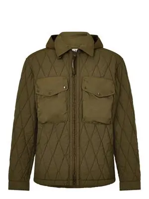 C.P. COMPANY Quilted Zip-up Jacket With Goggles - Green