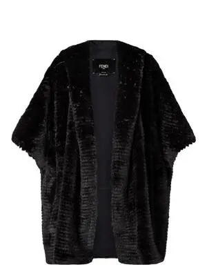 Fendi Mink Fur Poncho - Black