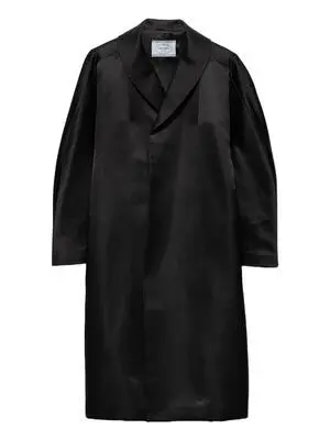 Prada Prada Single-Breasted Double Satin Coat Black