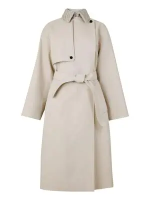 Bottega Veneta Mid-length Stand-collar Trench Coat - Beige