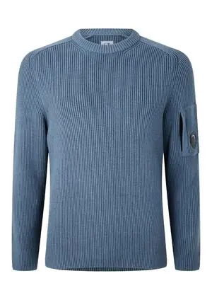 C.P. COMPANY Mock Neck Sweater - Blue
