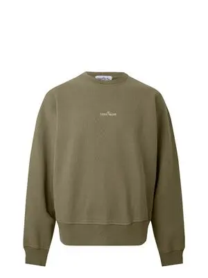 Stone Island Khaki Crewneck Loose Sweatshirt - Green