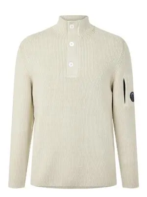 C.P. COMPANY Mock Neck Ribbed Knit Sweater - No