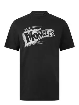 Moncler Printed Logo T-shirt - Black