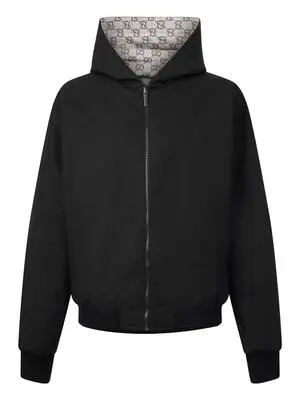 Gucci Retro Zip Up Hooded Jacket - Black