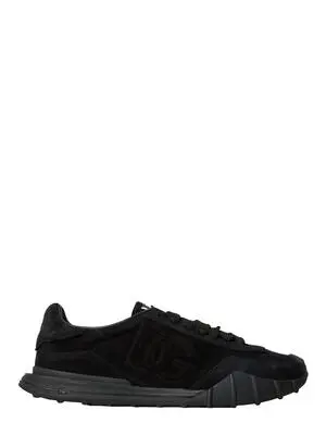 Dolce & Gabbana Allblack Suede Lowtop Shoes - Black