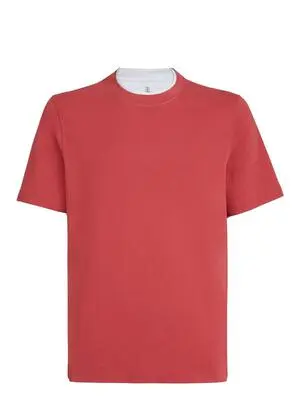 Brunello Cucinelli Crew-neck Layered T-shirt - Brown