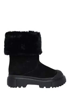 Hogan Faux-fur Detailed Boots - Black