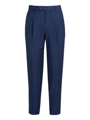 Brunello Cucinelli Pinstriped Tailored Trousers - Blue