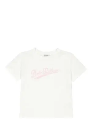 Dolce & Gabbana Crewneck Short-sleeve T-shirt With Cursive Print - No