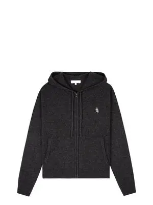 SPORTY  RICH Sporty & Rich Zip Hoodie With Embroidered Detail - No