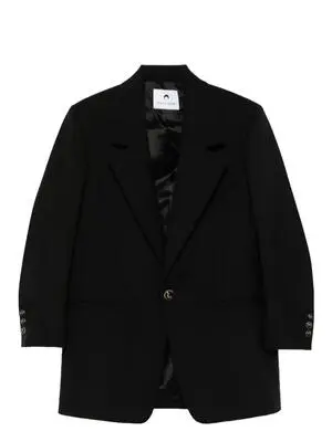 MARINE SERRE Twill Suit Jacket - Black