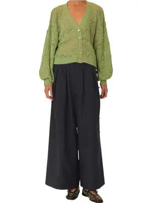 FARM RIO Farm Rio Button Detailed Wide Leg Pants