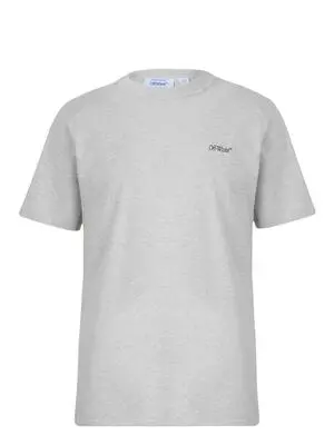 Off-White Light Heather Grey Crew-neck Short-sleeve Tee - White
