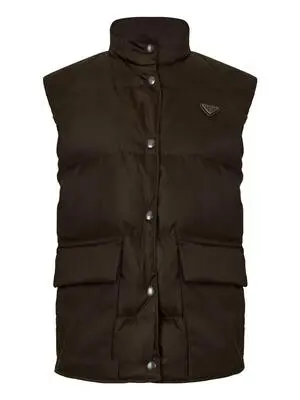 Prada Quilted Stand Collar Vest - Black